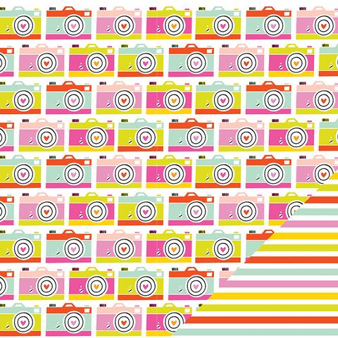 Imaginisce Sunny Camera Love 12x12 Scrapbook Paper Sheet – ItsyBitsyHaven